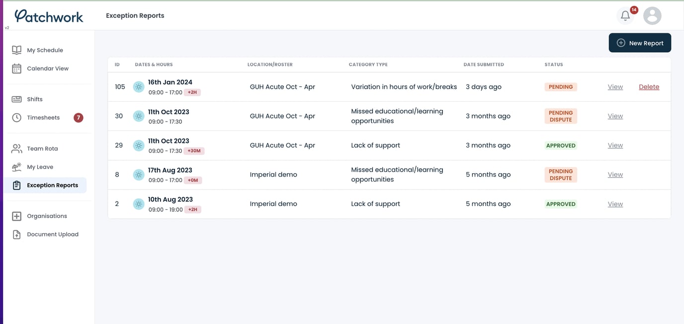 How do I raise an exception report?