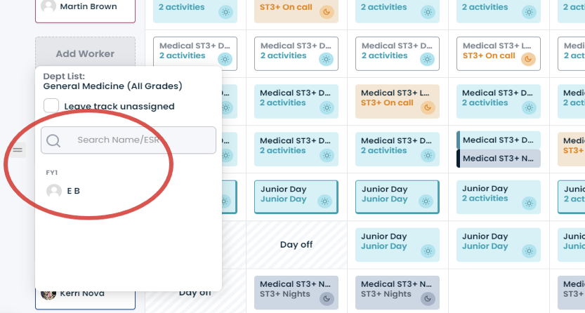 How do I add, amend or remove a worker on a live roster?