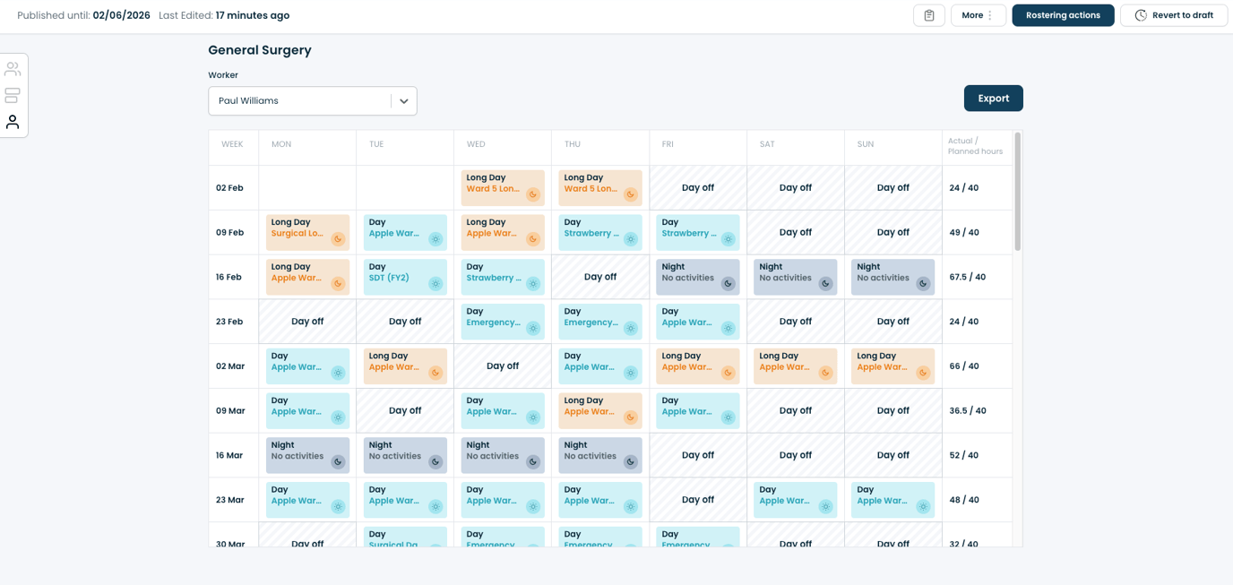 How do I view a worker's shifts?
