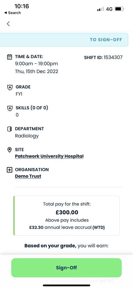 How do I obtain sign-off for my shift(s)?