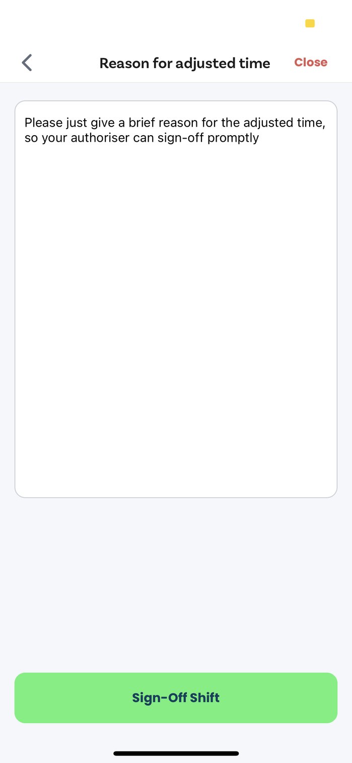 How do I obtain sign-off for my shift(s)?
