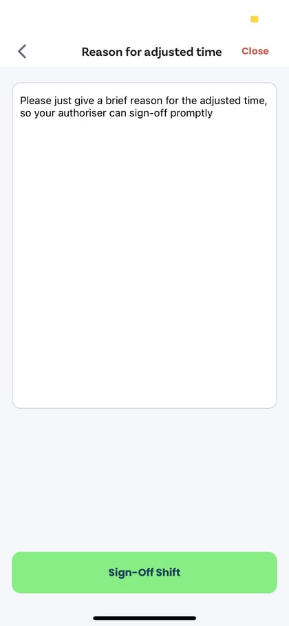 How do I obtain sign-off for my shift(s)?